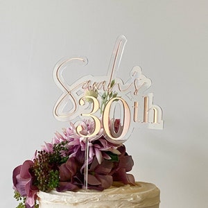 30 Cake Topper Personalised Floating Cake Topper Clear Acrylic Birthday ...
