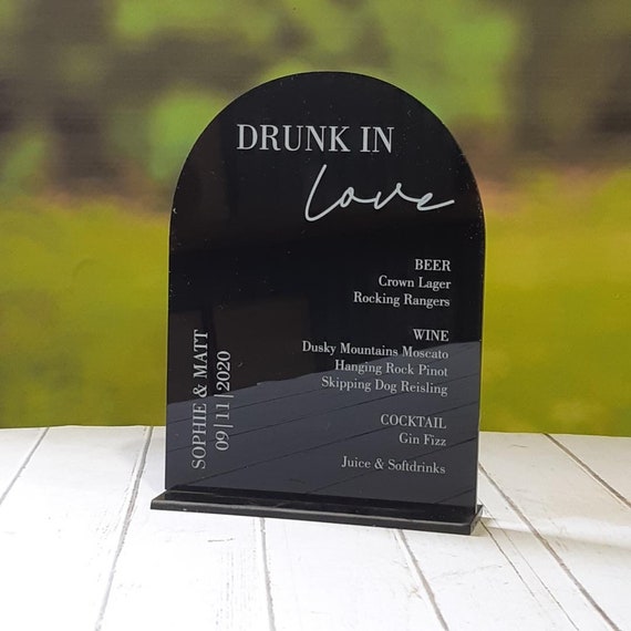 Custom Menu Arch Bar Sign| Double Arch Acrylic Bar Sign Wedding Acrylic ...