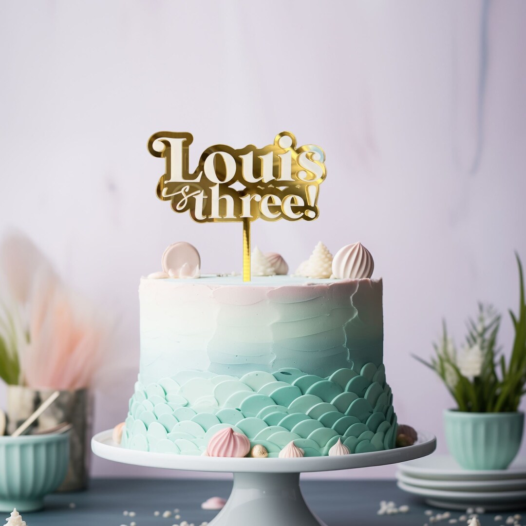 First Birthday Cake Topper One Topper Two Topper One Personalised Name ...
