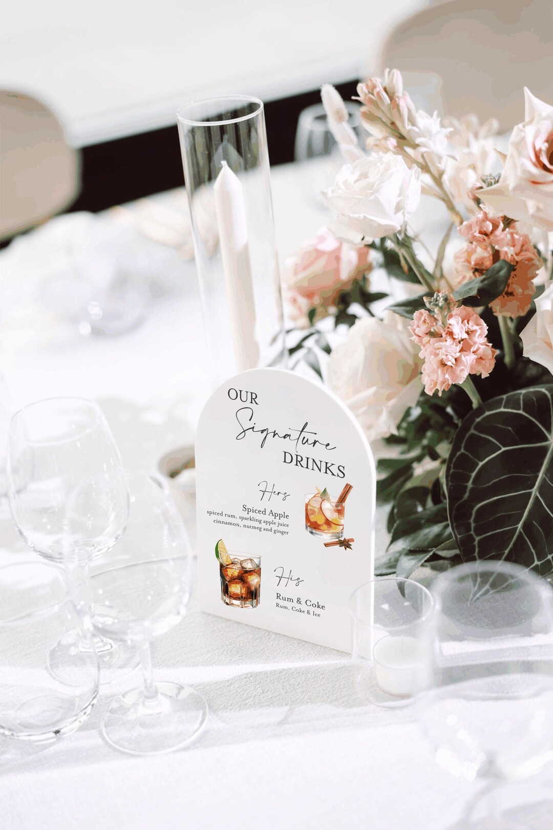 Signature Drinks Menu Physical Drinks Menu Sign Acrylic Drinks Menu ...