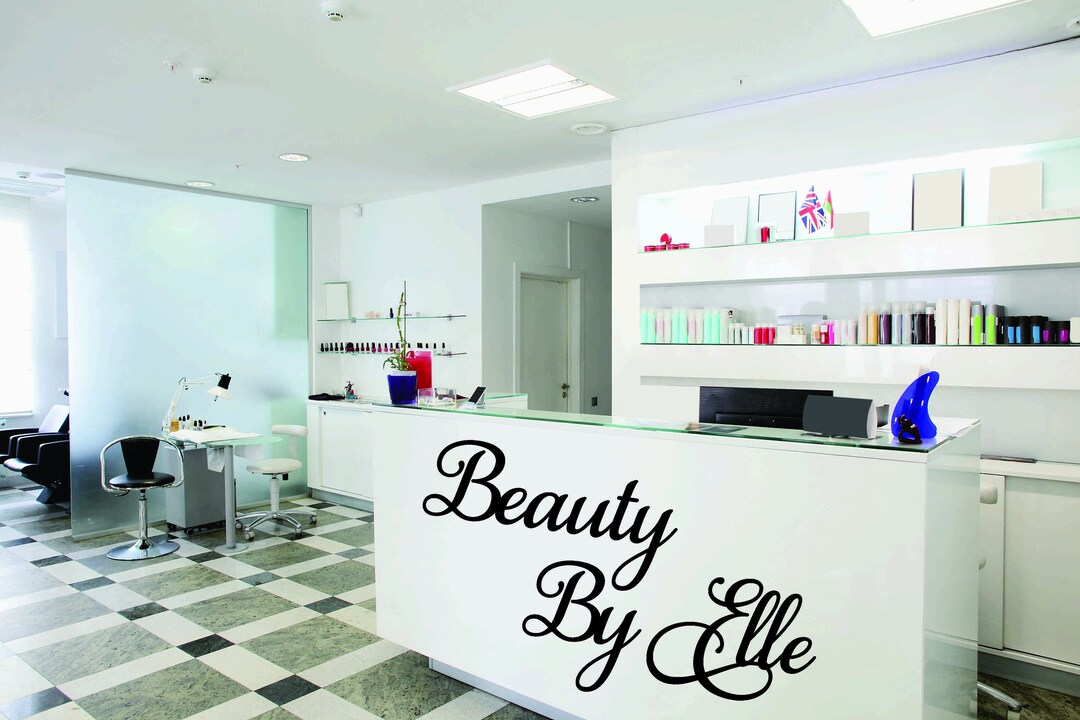 Custom Wood Shop Display Name Sign Personalised Wood Gold Mirror Rose ...