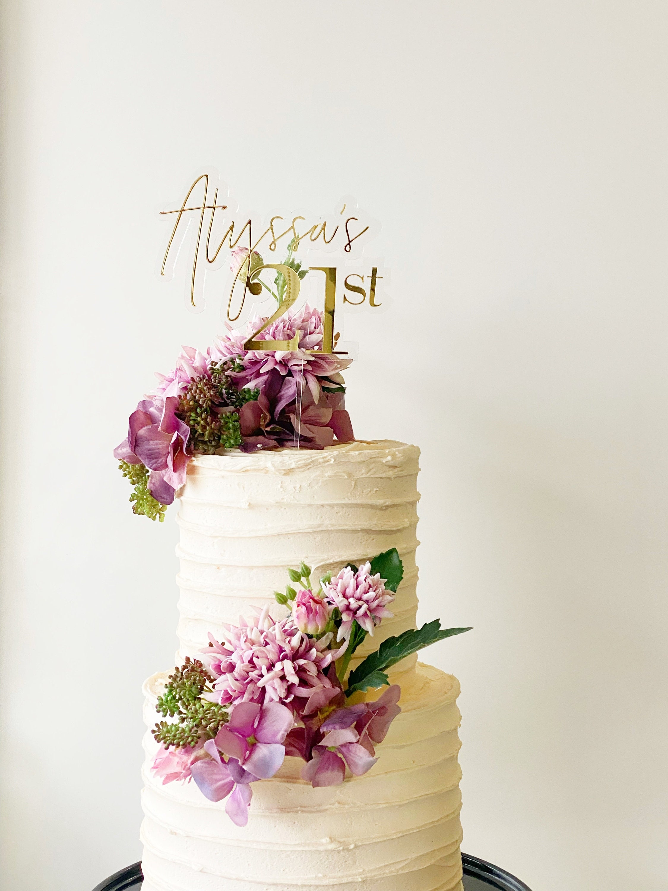 21st Cake Topper Personalised Floating Cake Topper Clear | Etsy