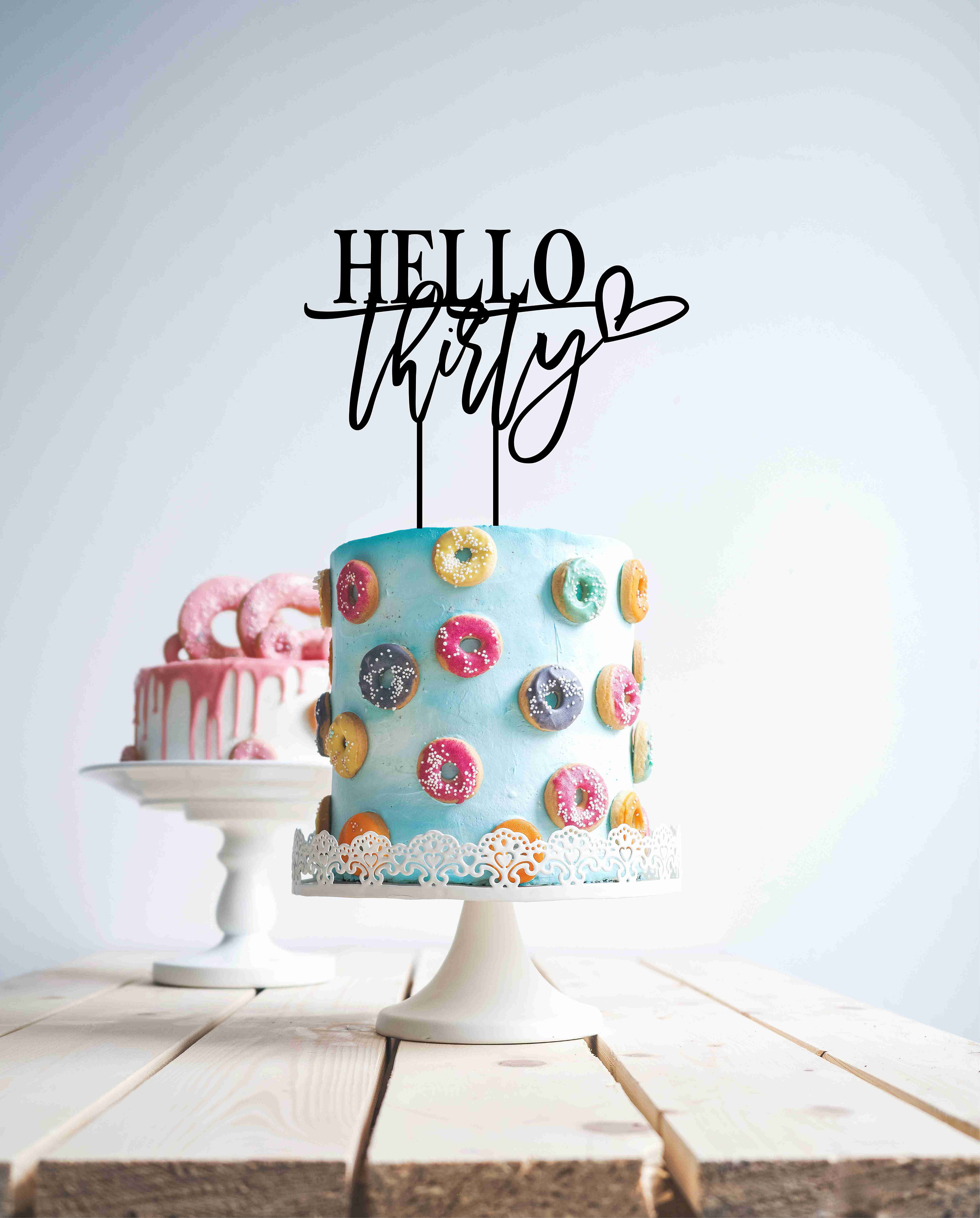 Hello 30 - Cake Topper Celebrate 30th Wood Birthday Topper - Wood ...