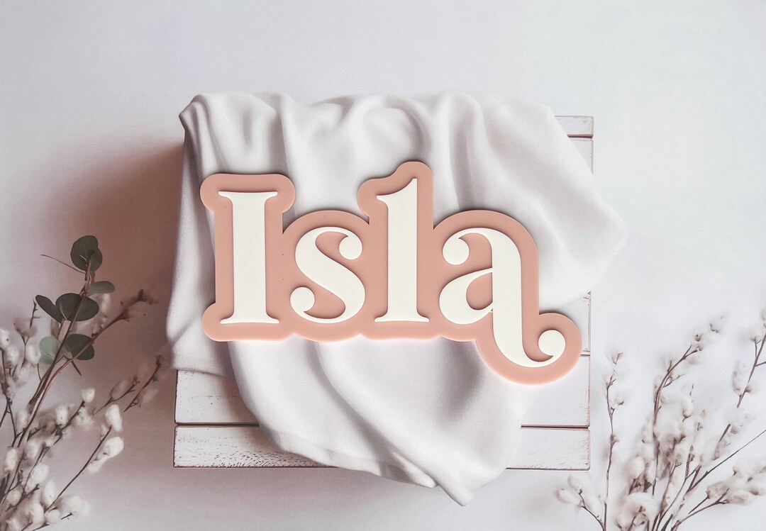 3D Name Sign Custom Wood Nursery Name Sign - Personalised Wood Gold ...