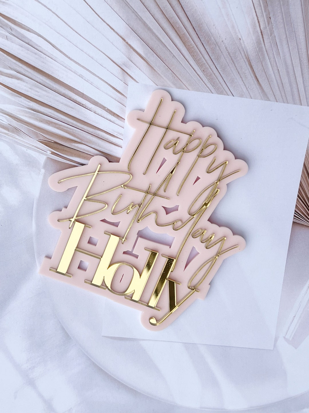 Personalised One Cake Plaque Cake Fropper Cake Charm Cake Topper Front ...