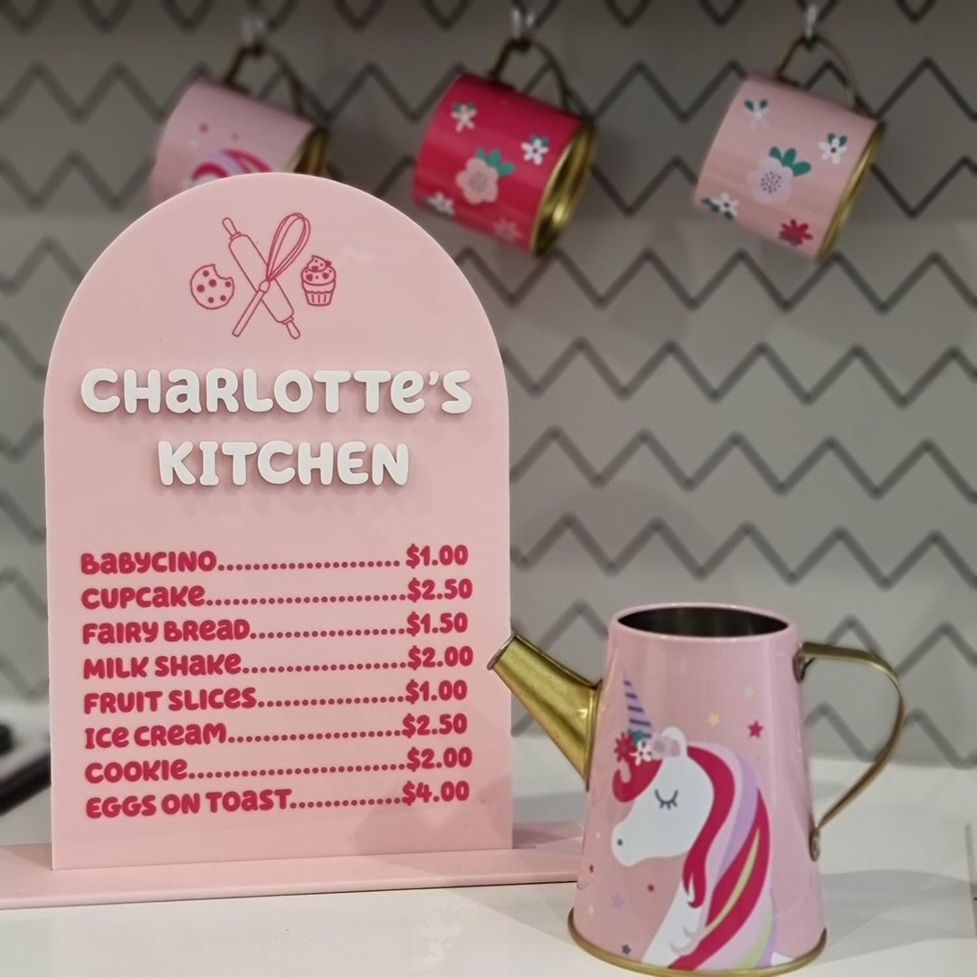 Kids Play Cafe Menu | Playroom Decor | Montessori Play | Mud Kitchen ...