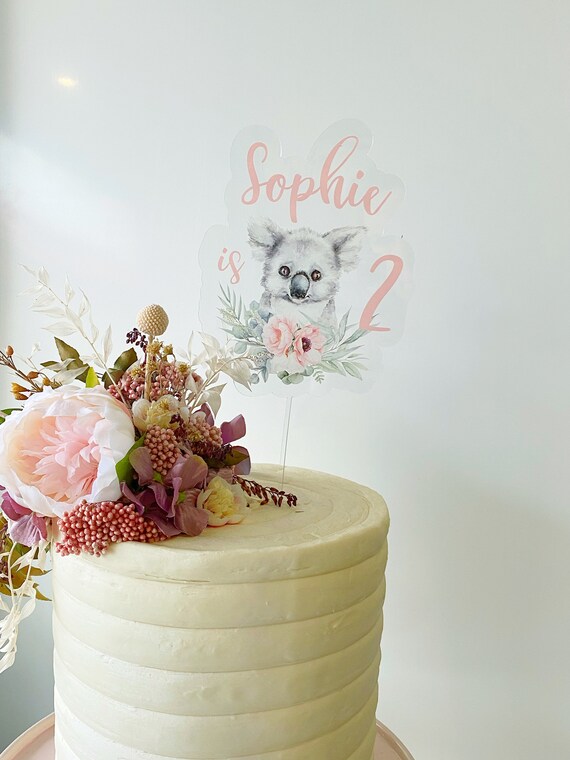 Koala Cake Topper First Birthday Cake Topper Personalised | Etsy