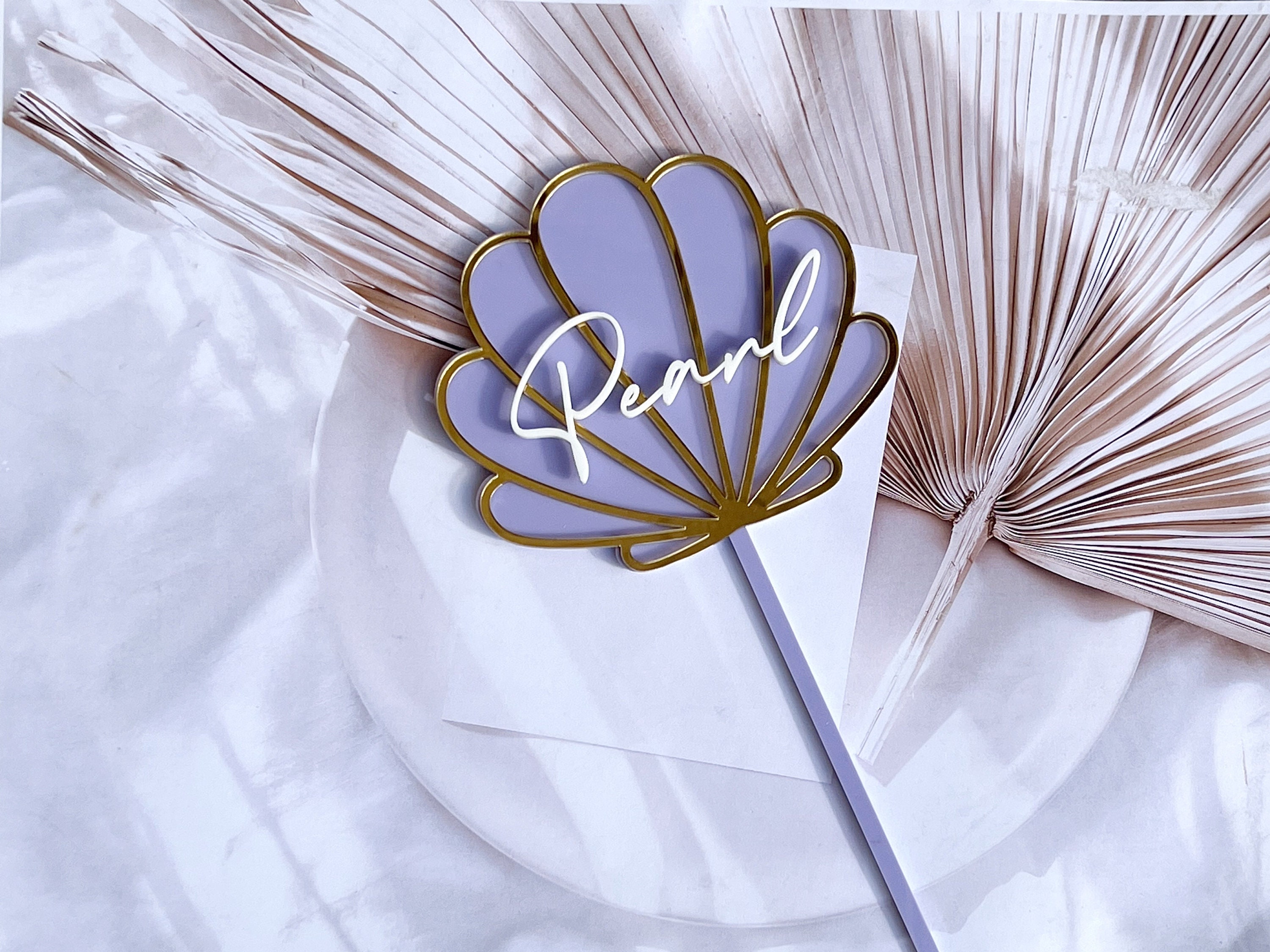 Mermaid Shell Cake Topper | Shell Cake Topper | Birthday | Personalised ...