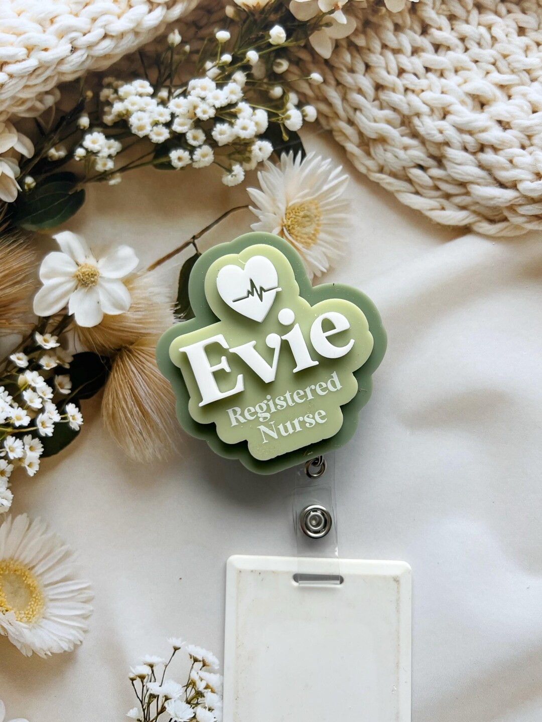 Heart Health Retractable Nurse Badge Reel | Nurse Name Badge| Custom ...