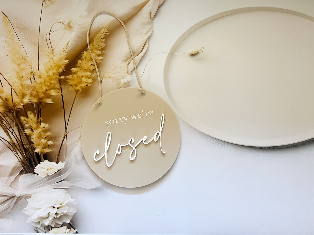 Business Open/closed Sign - Round Open Closed With Business Logo - Open ...