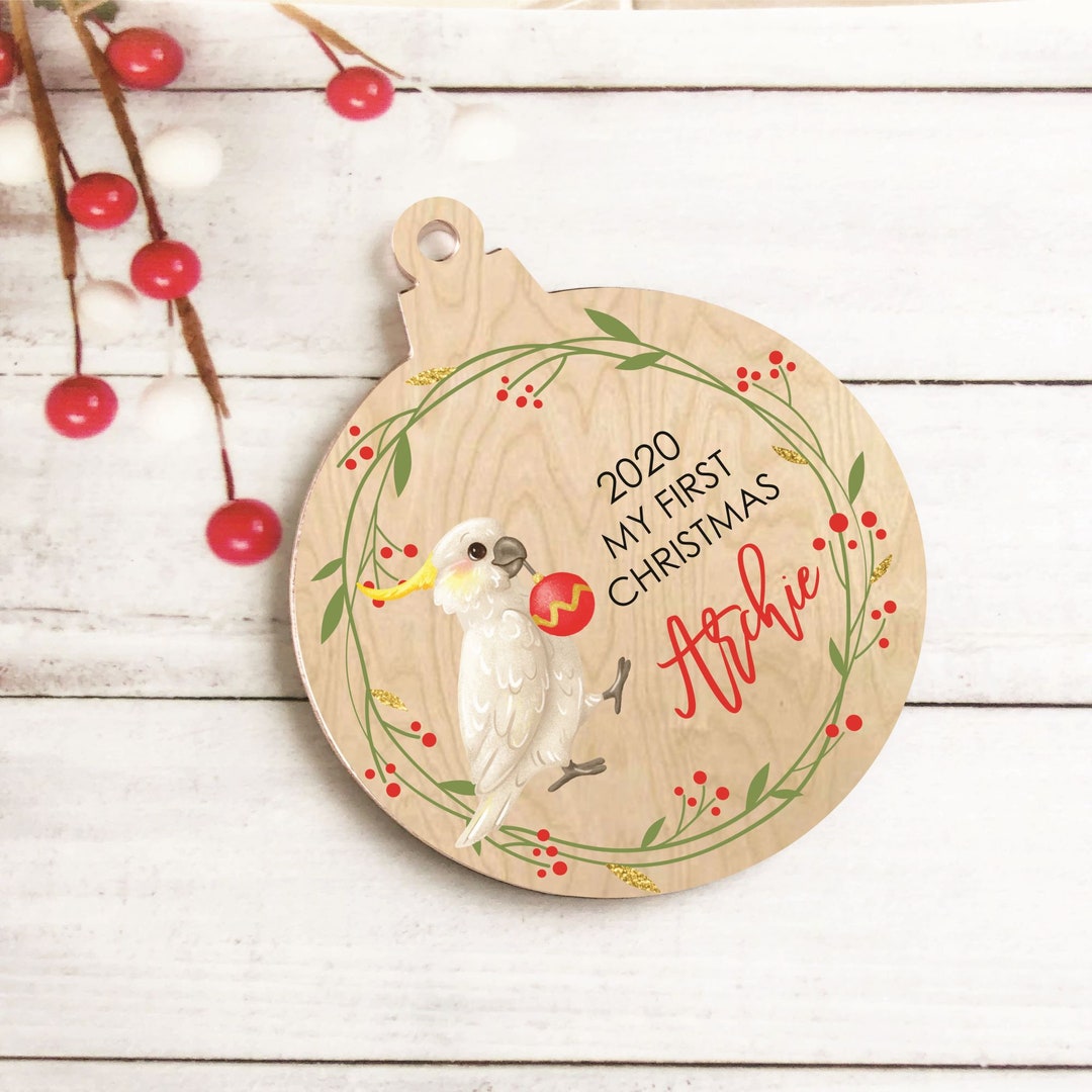 2023 Aussie Christmas Cockatoo Ornament Personalised Tree Decoration Bauble Christmas Decoration