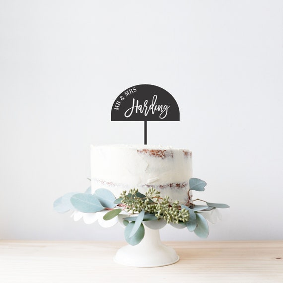 Food & Fermenting Modern Wedding Decor Arch Cake Topper Personalized ...