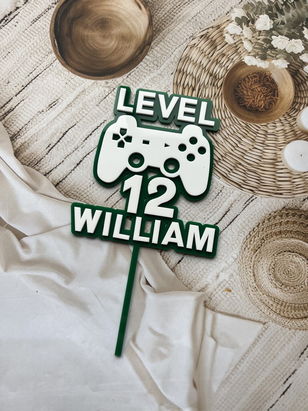 Gaming Cake Topper| | Two Tone Gamer Birthday Topper | Name and Age ...