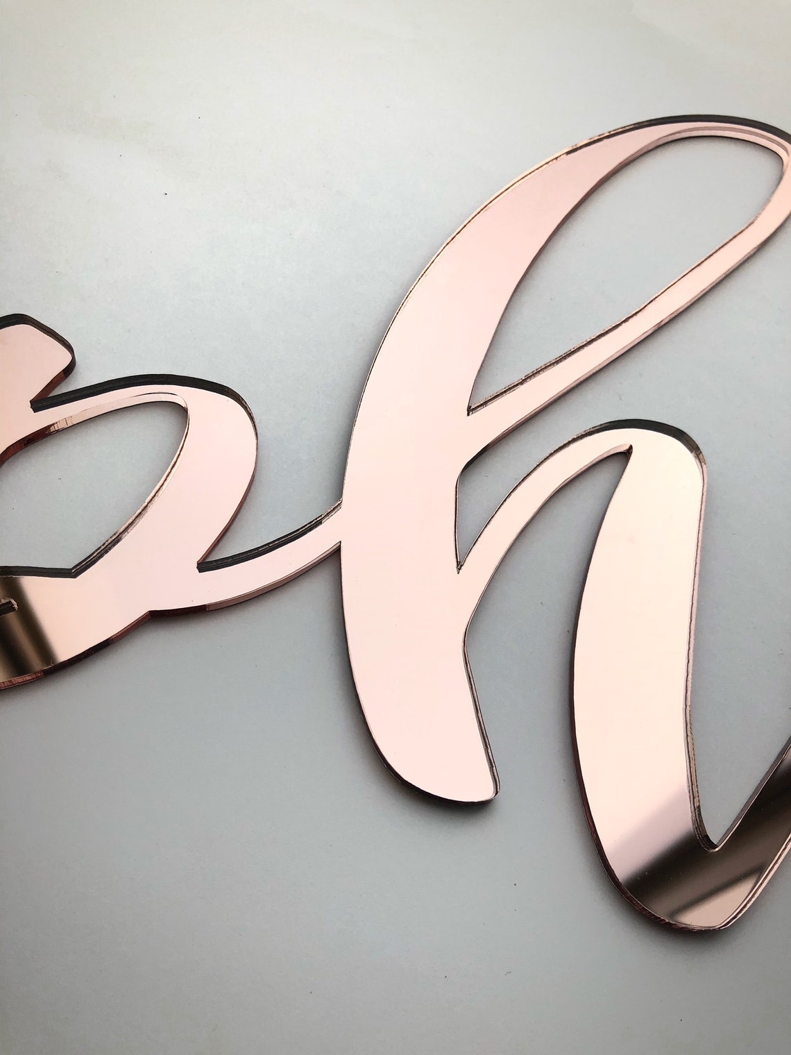 Custom Wood Nursery Name Sign Personalised Wood Gold Mirror | Etsy