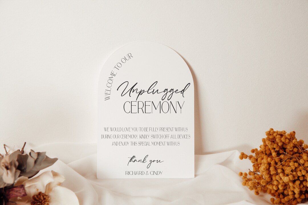 Unplugged Ceremony Cards and Gifts Acrylic Wedding Sign Sign Cards and ...