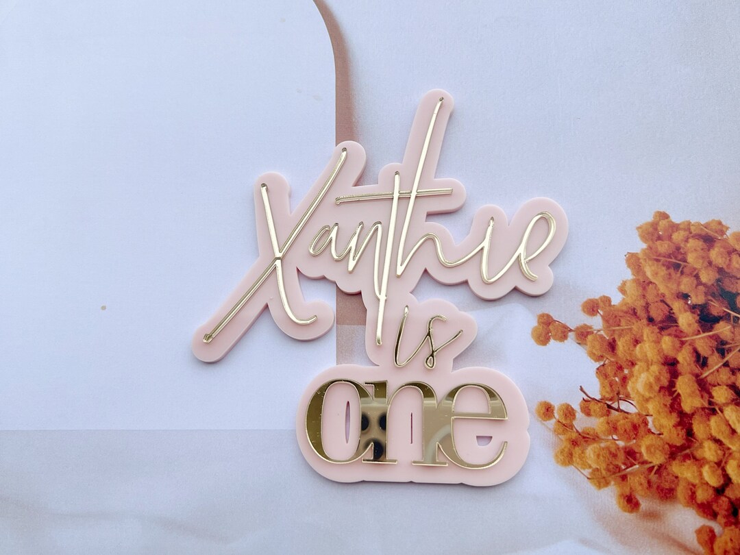 Personalised One Cake Plaque | Cake Fropper | Cake Charm | Cake Topper ...