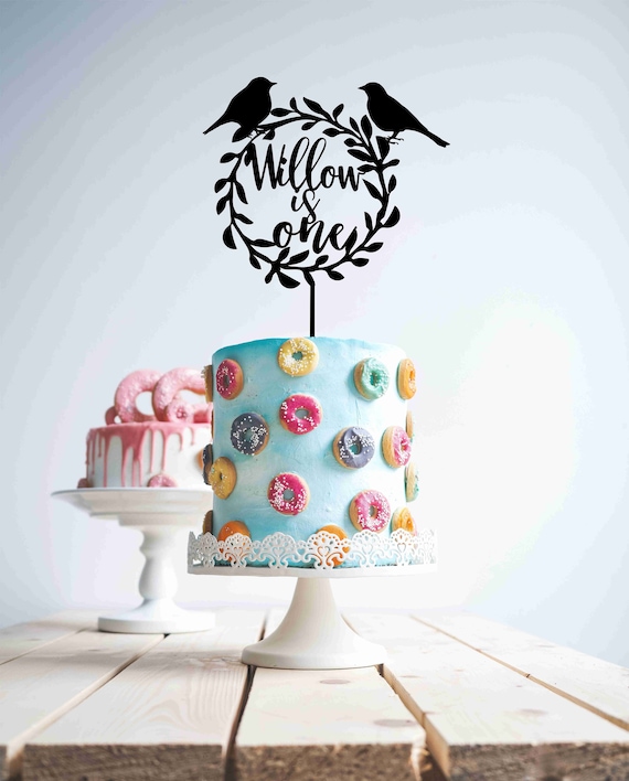 First Birthday Birds Personalised Turns One Cake Topper First - Etsy