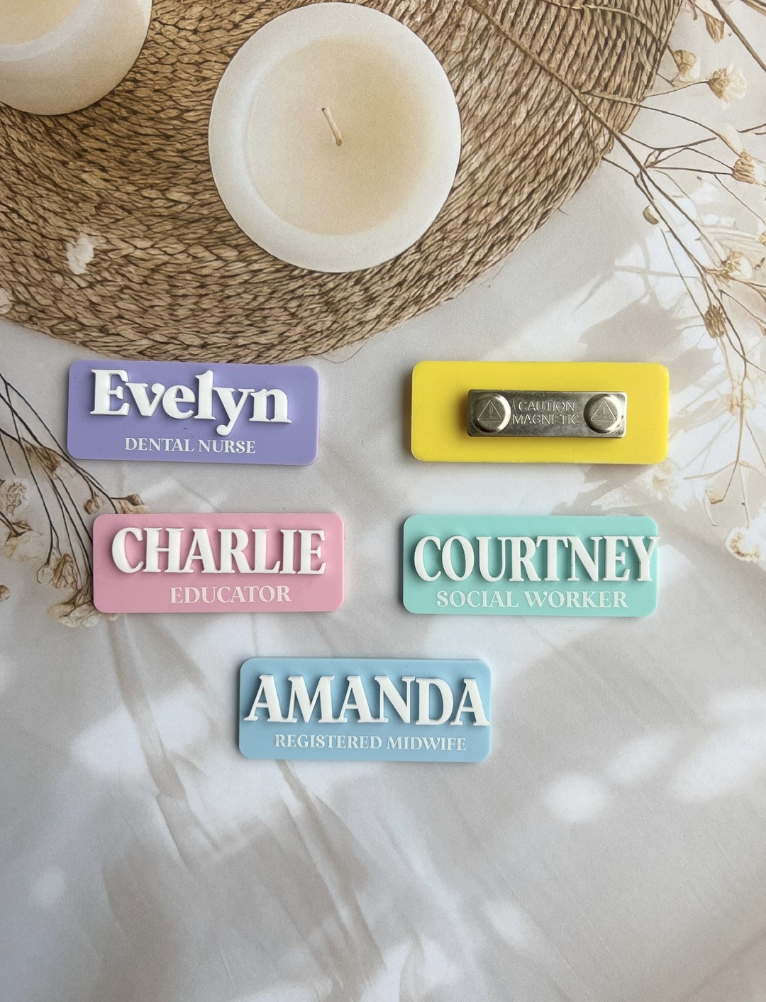 Personalised Name Badge | Nurse Name Badge| Custom 3D Magnetic Name Tag ...