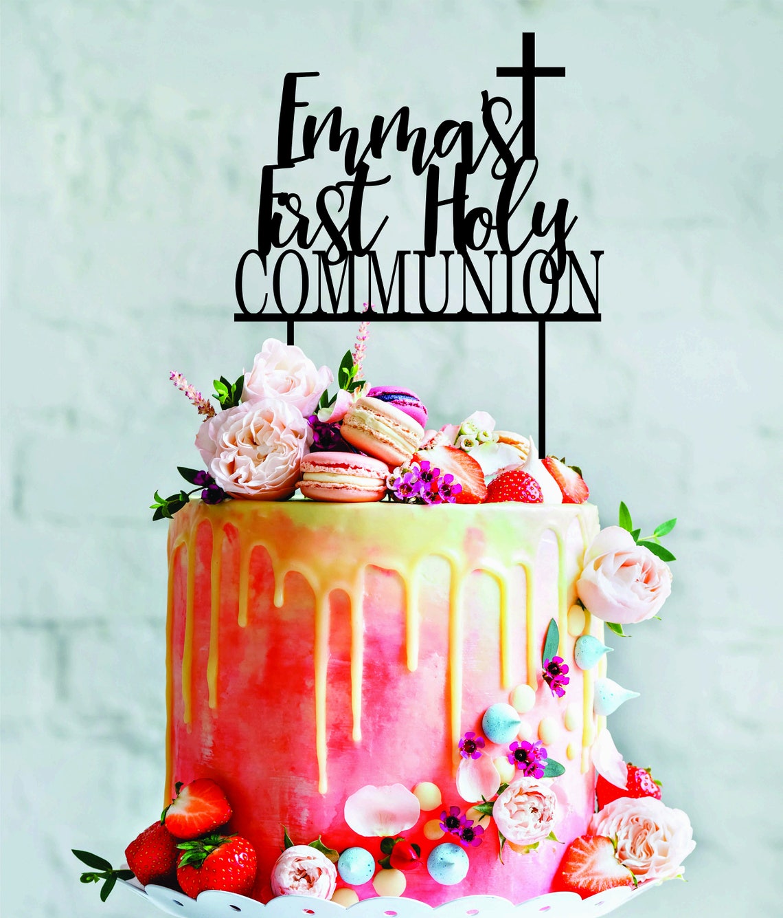 Personalised Holy Communion Cake Topper Wood Custom Cake | Etsy