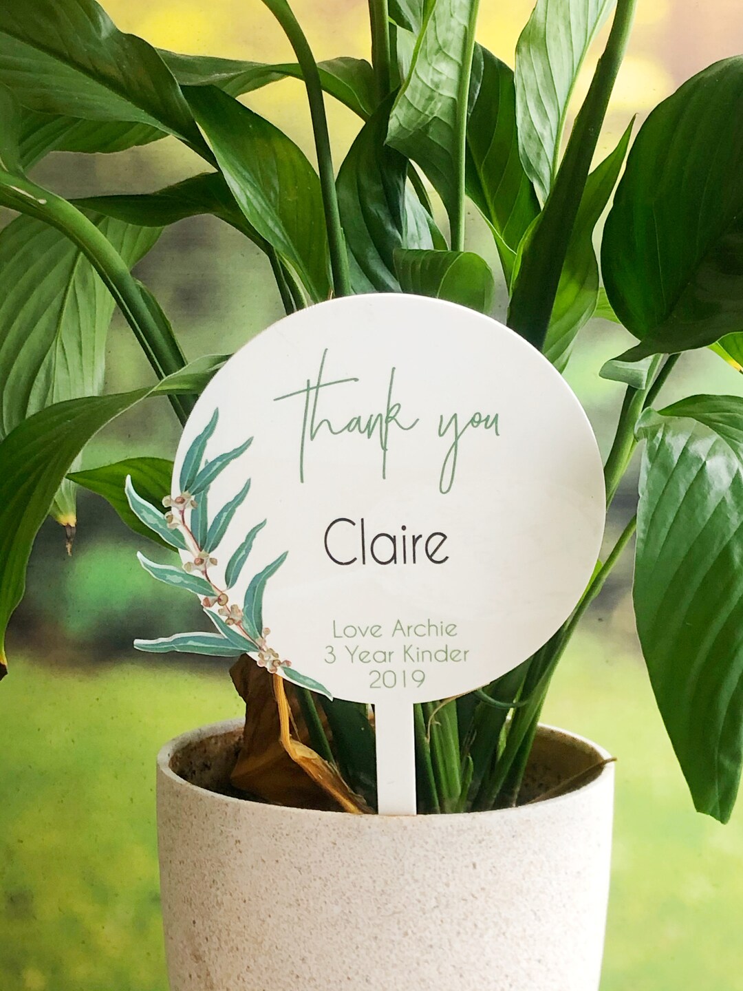 Teacher Gift Personalised planter stick Plant pot stick Teacher ...