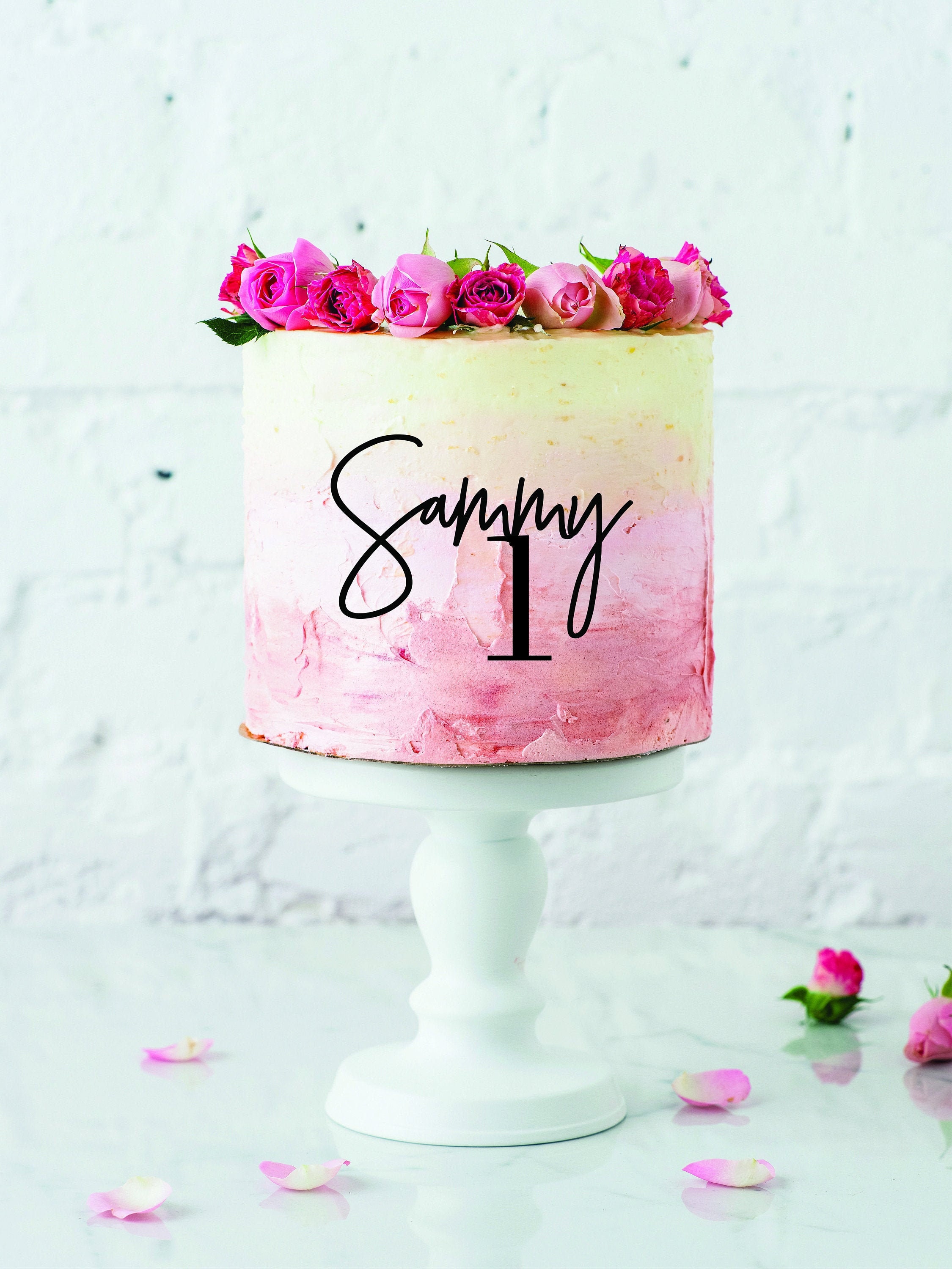 Personalised Cake Plaque Fropper- Cake Topper Front of Cake Sign ...