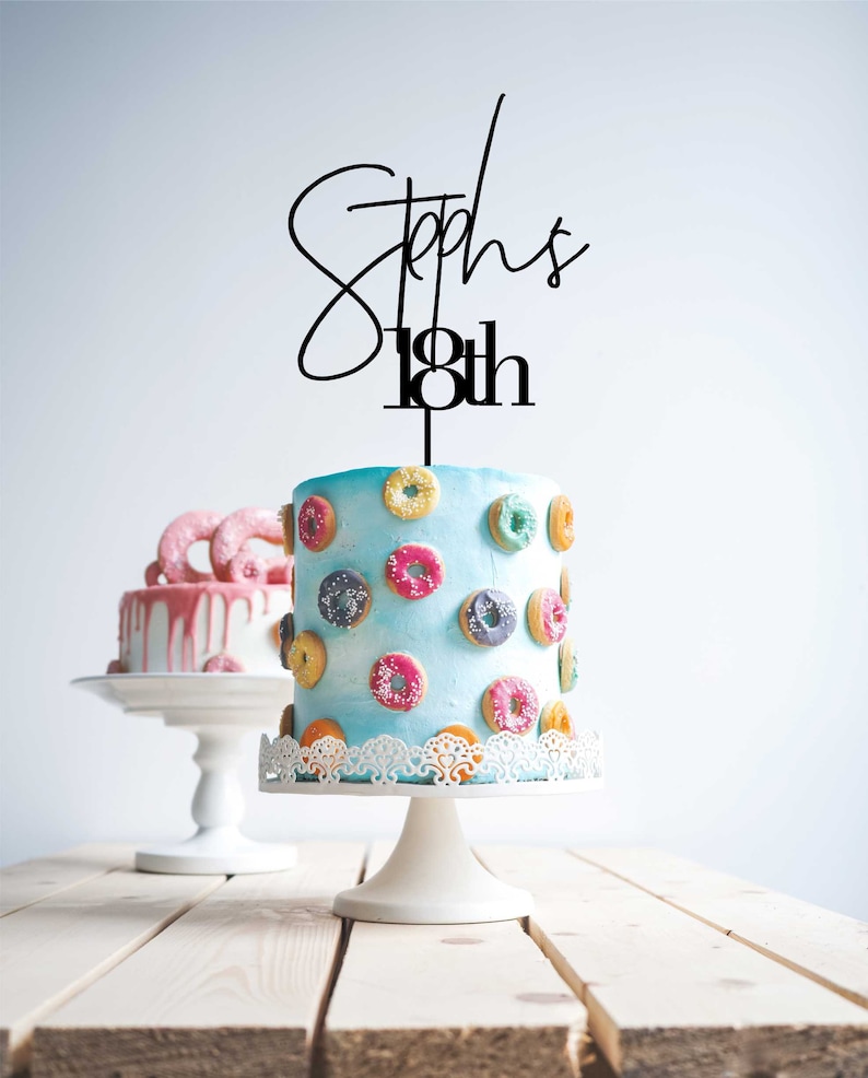 Custom Birthday 18 Eighteen 18th Gold Mirror Cake Topper Cake ...