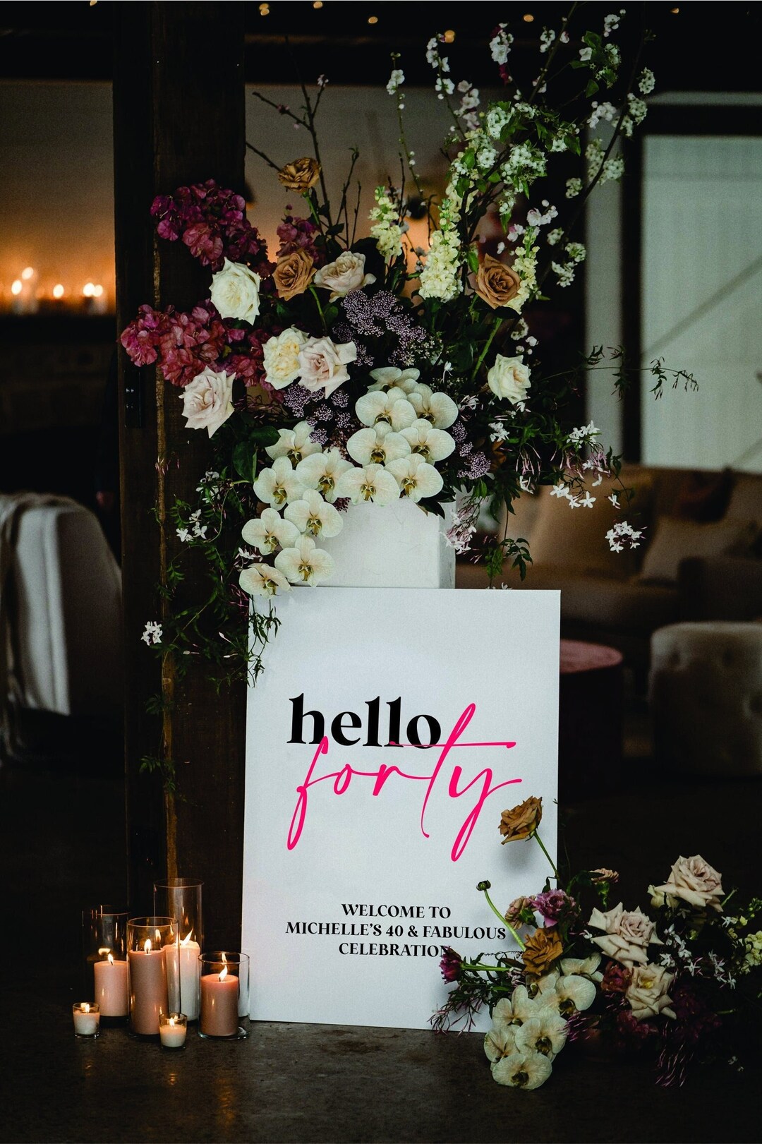Hello Forty 40 Birthday Welcome Sign Thirty Forty Birthday Sign Welcome ...