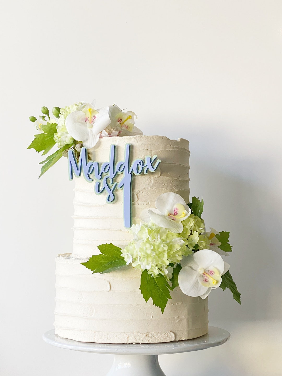 Personalised One Cake Plaque Cake Fropper Cake Charm Cake Topper Front ...