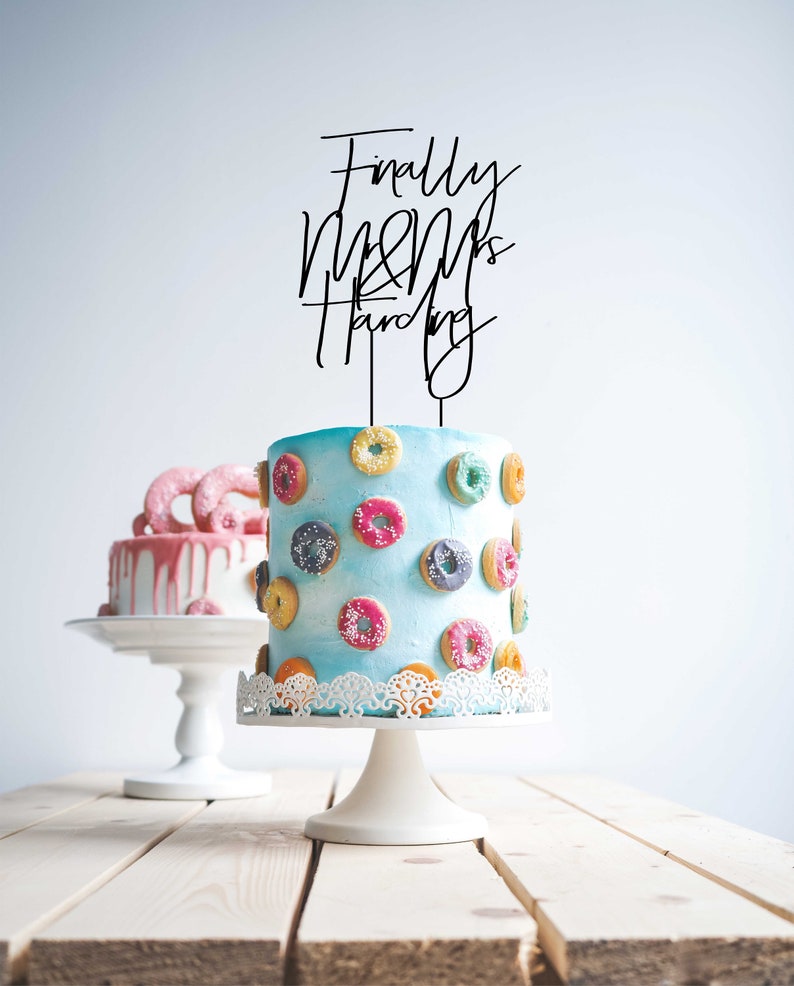 Finally Cake Topper Engagement Wood Cake Topper Custom - Etsy