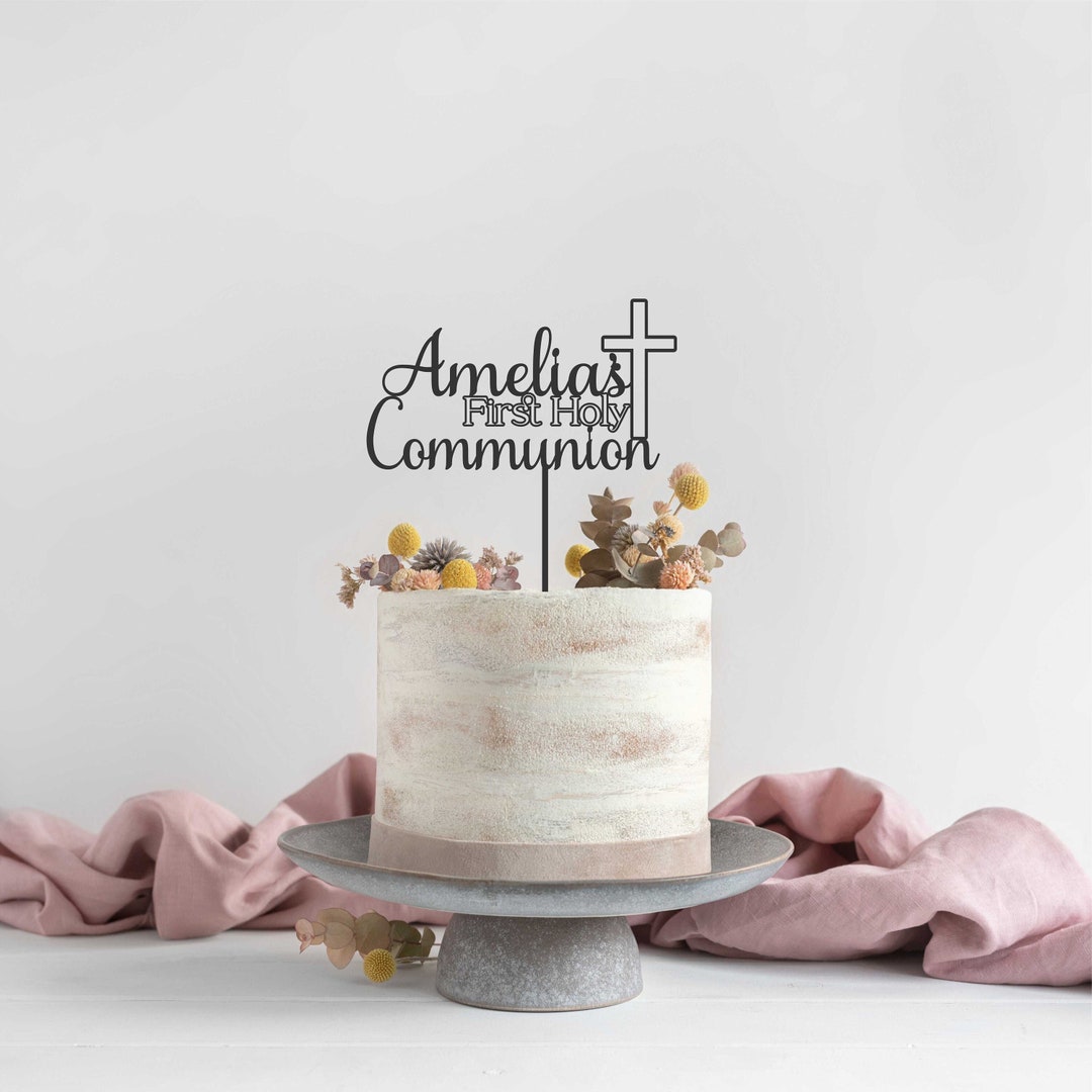 First Holy Communion Personalised Topper | Christening Communion ...
