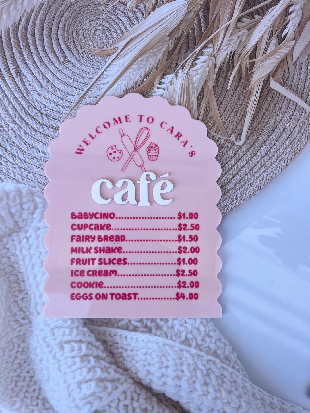 Wavy No Border Kids Play Cafe Menu | Playroom Decor | Montessori Play ...