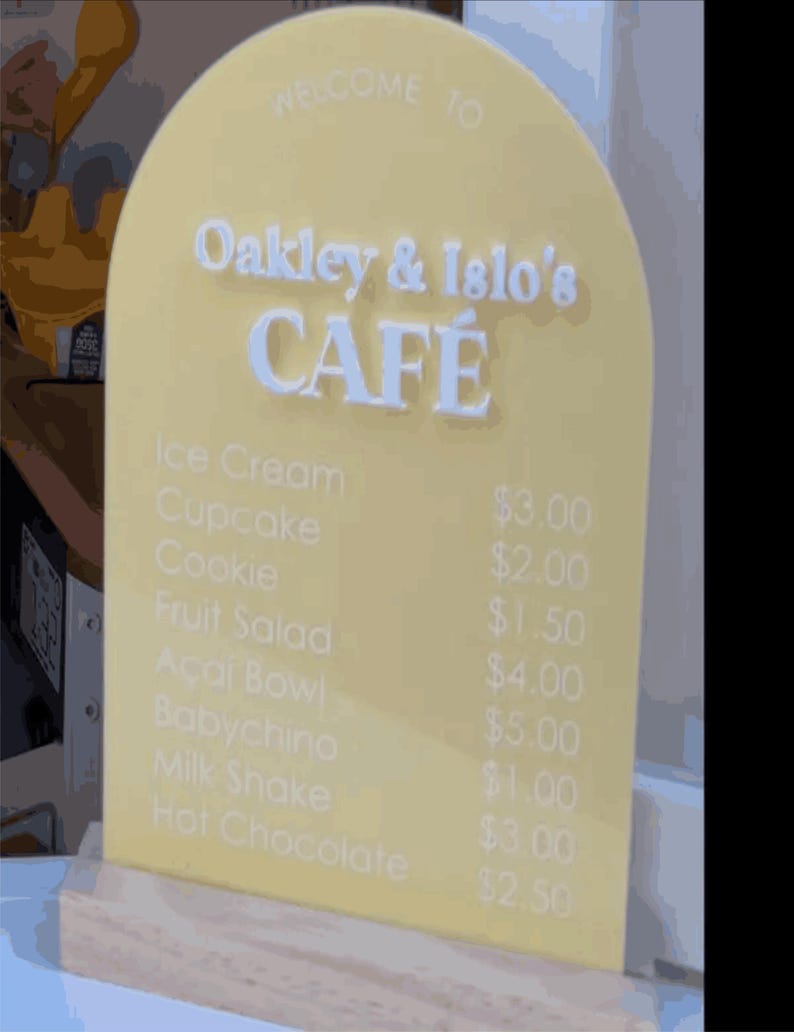 Kids Play Cafe Menu | Playroom Decor | Montessori Play | Mud Kitchen ...