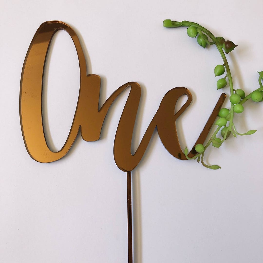 1st One Cake Topper First Cake Topper Rose Gold Birthday - Etsy