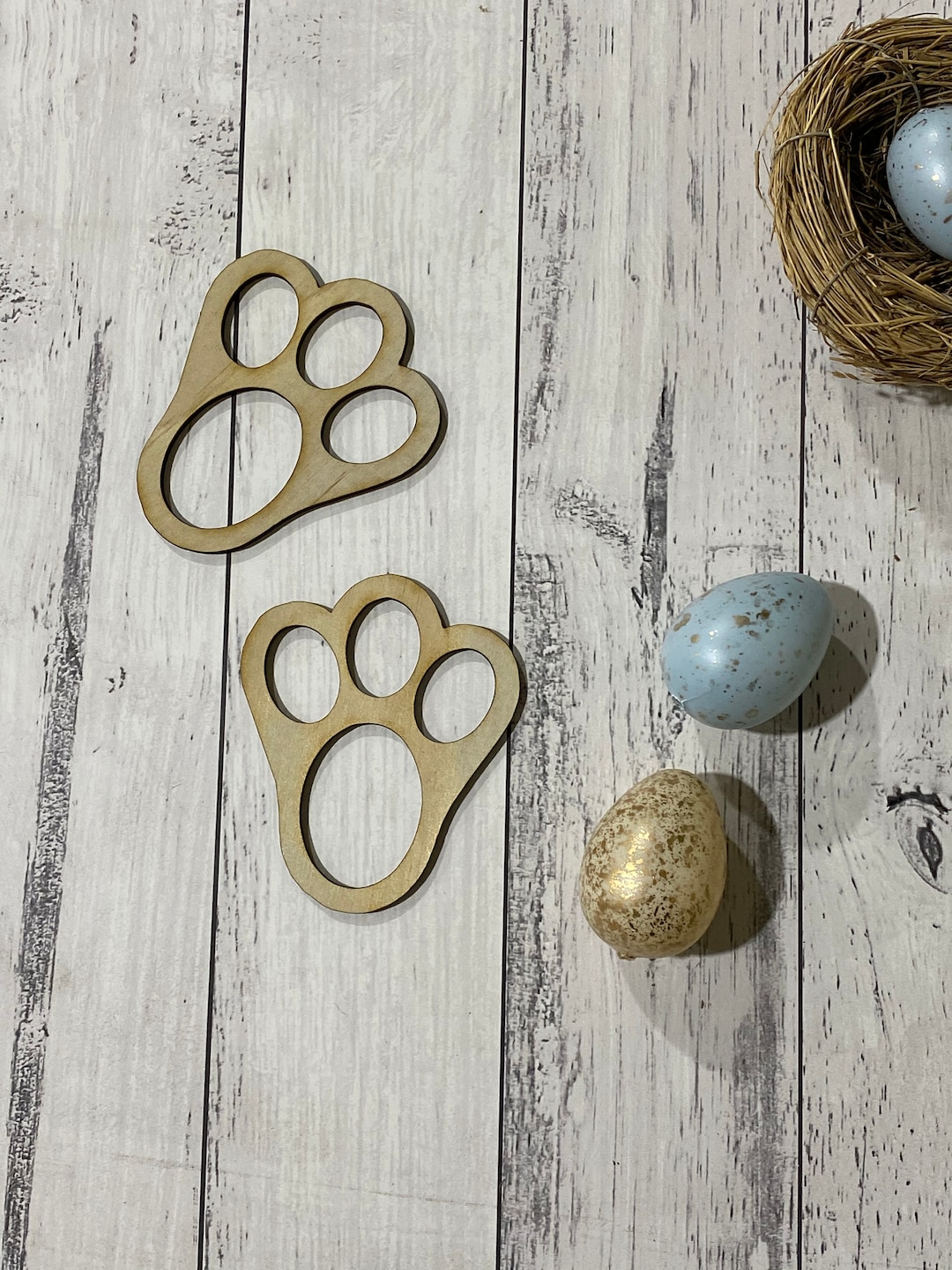 Easter Bunny Foot Print Stencil Wood Easter Footprint Template Easter ...