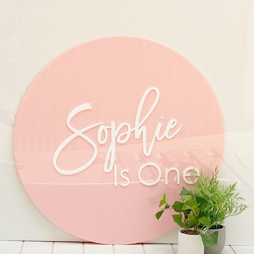 First Birthday Personalised Sign Acrylic Circle Sign - Etsy Australia