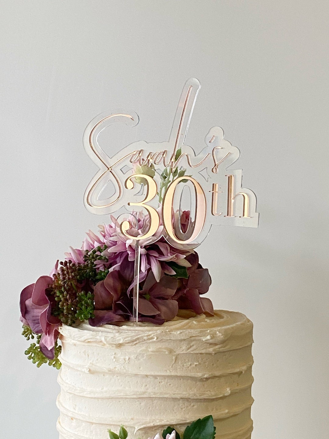 30 Cake Topper Personalised Floating Cake Topper Clear Acrylic Birthday ...