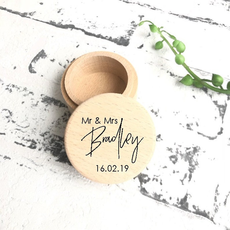 Personalised Timber Wedding Ring Box Wooden Ring Box | Etsy