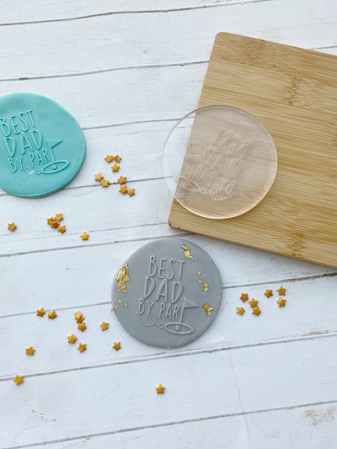 Round Best Dad by Par Father's Day Stamp Father's Day Fondant Embosser ...