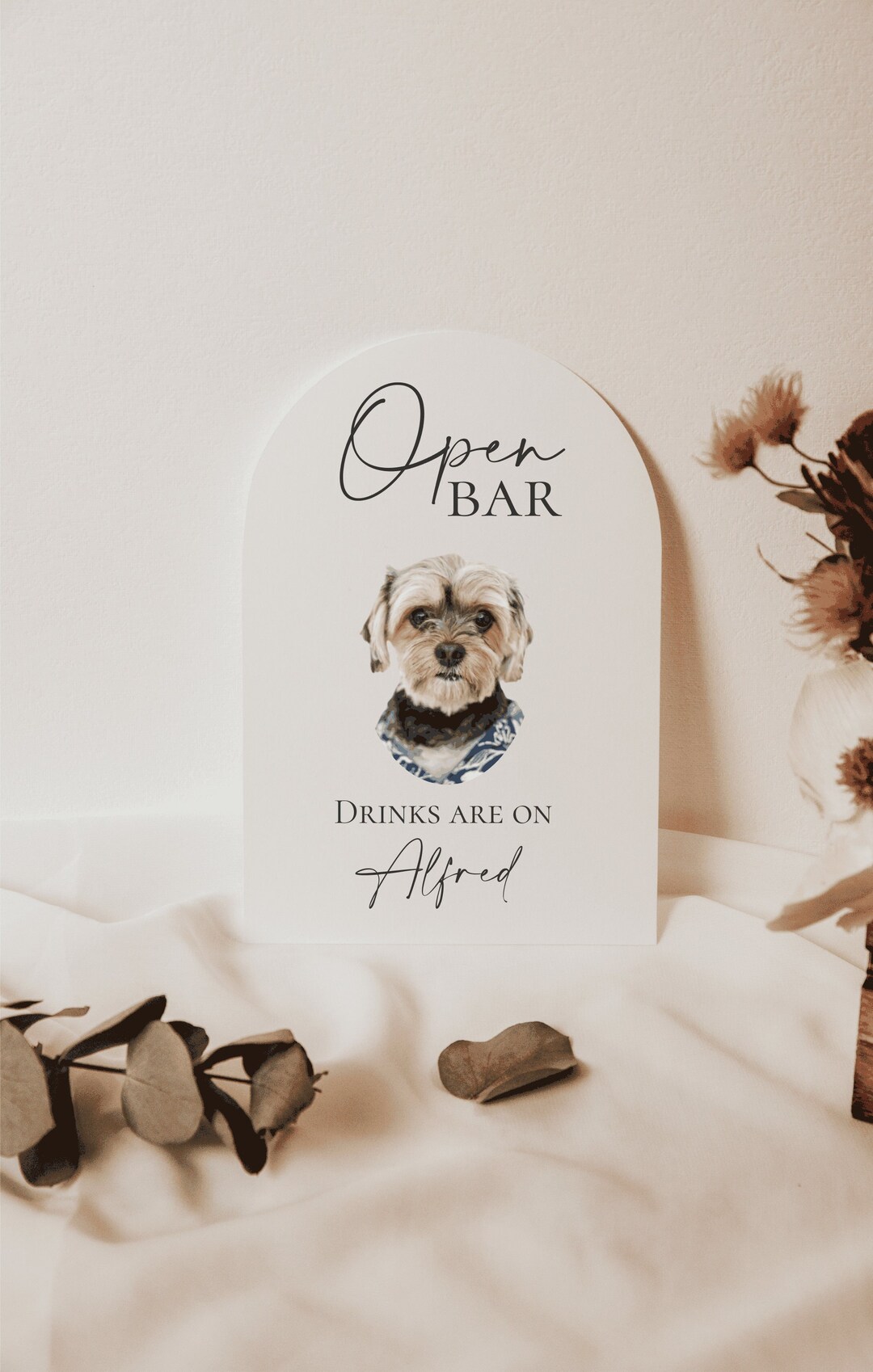 Pets Open Bar Acrylic Bar Sign | Acrylic Arched Bar Menu | Modern Event ...