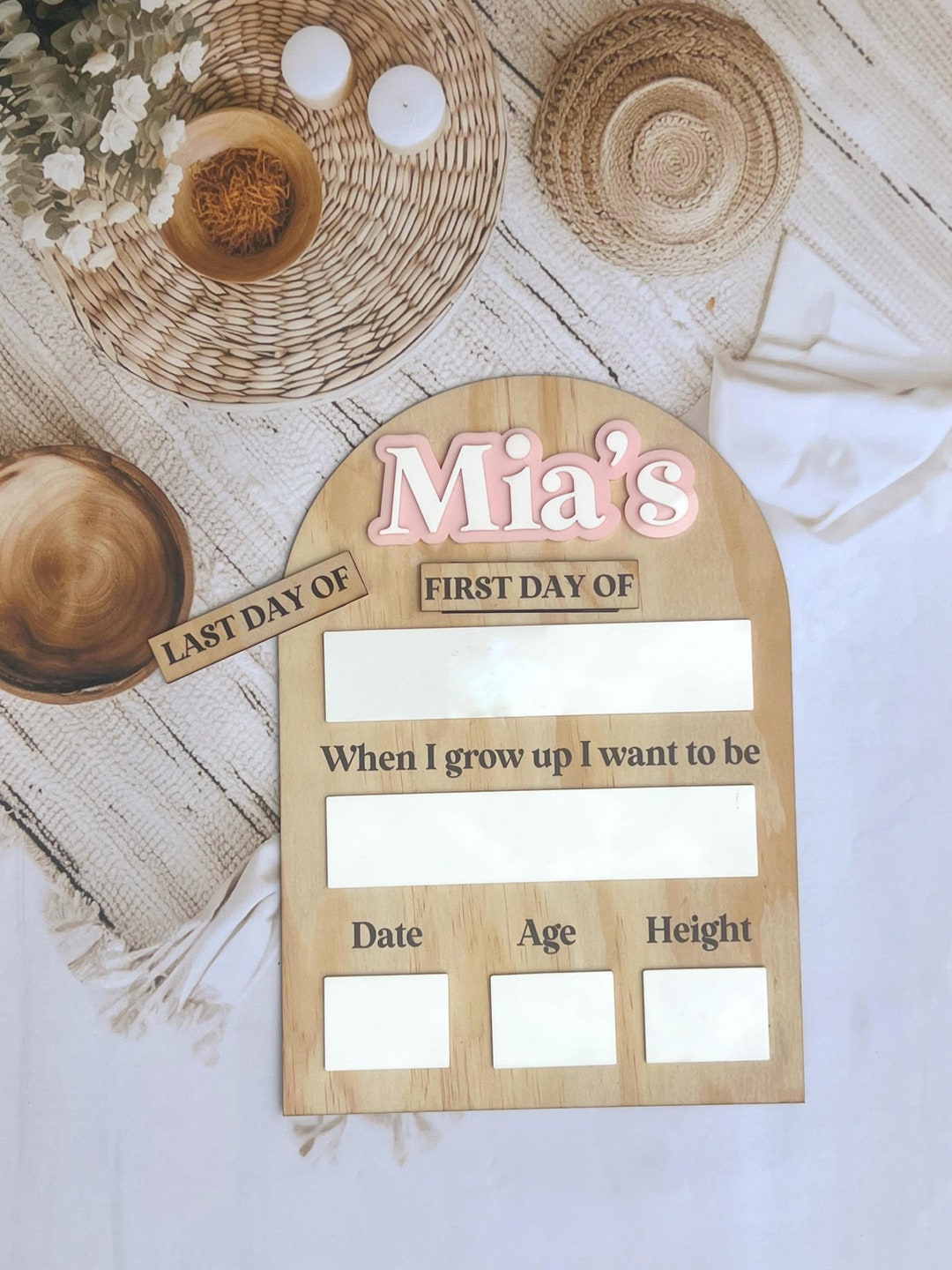 Two Tone Name First School Board - Personalised Resalable Sign - Back ...
