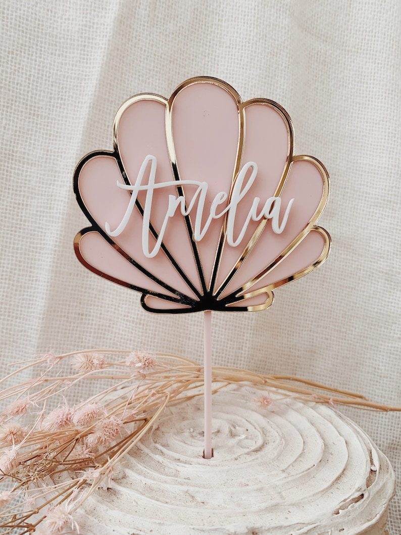 Mermaid Shell Cake Topper | Shell Cake Topper | Birthday | Dinosaur One ...