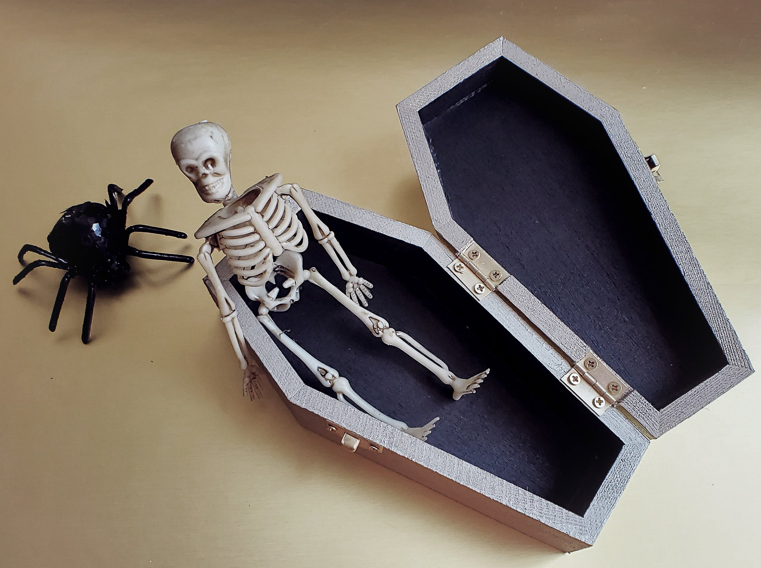 Spoopy Small Wood Coffin Trinket Box - Etsy