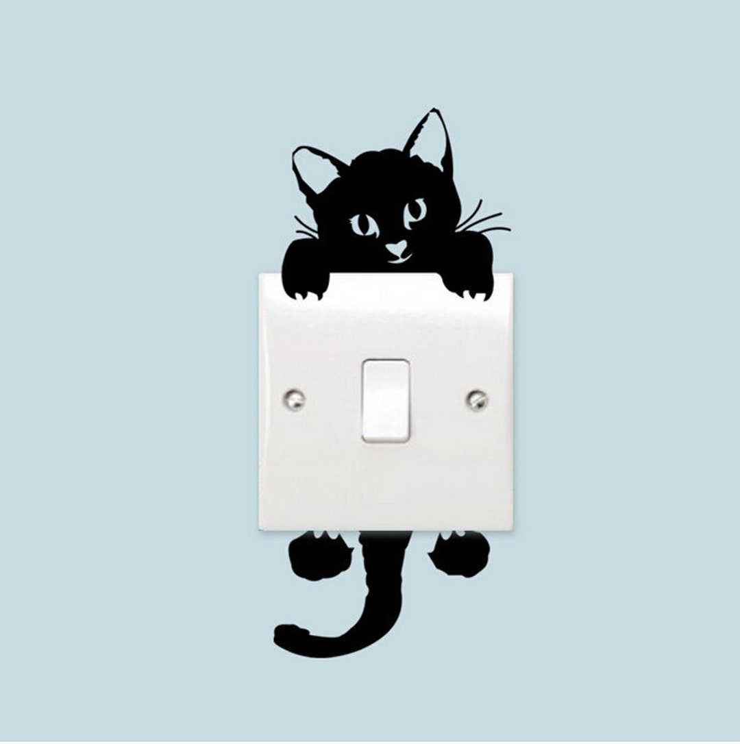 Little Black Cat Light Switch Sticker AW2016 Removable - Etsy