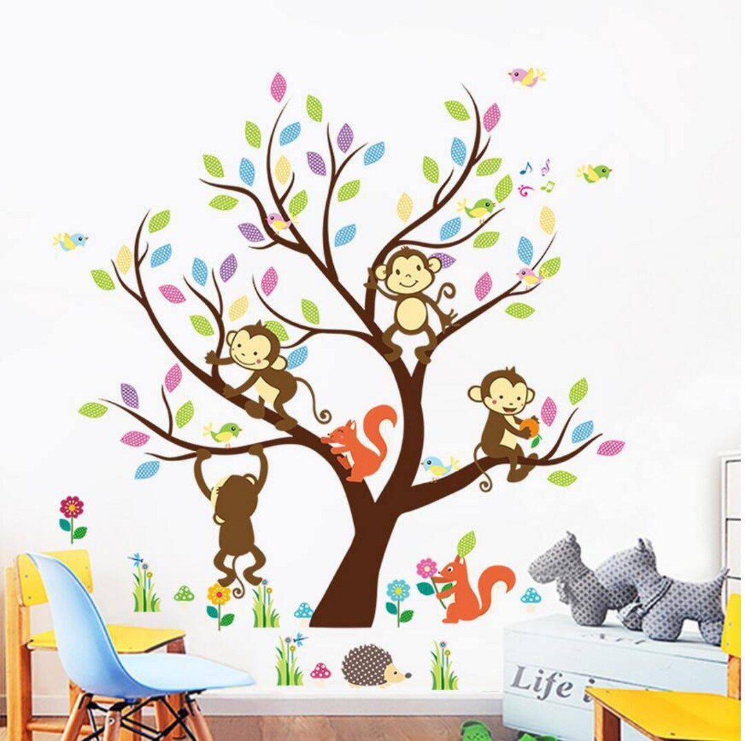 Four Little Monkeys Climbing in a Tree aw1233free Shipping - Etsy