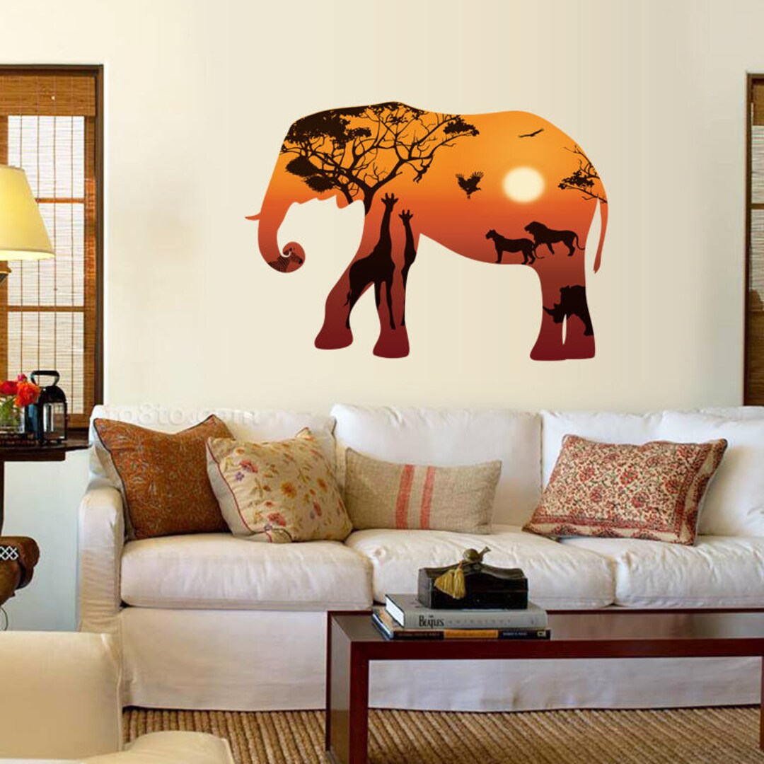 African Elephant Wall Sticker Decal Aw92002free Shipping From Australia ...