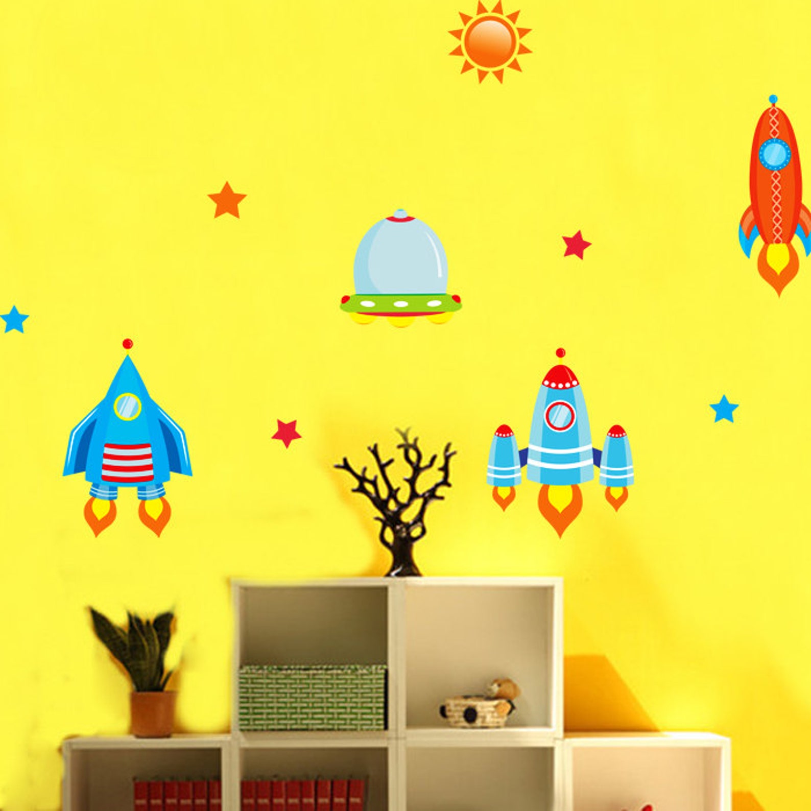 Removable Wall Stickers Rockets & Spaceships AW1302 - Etsy