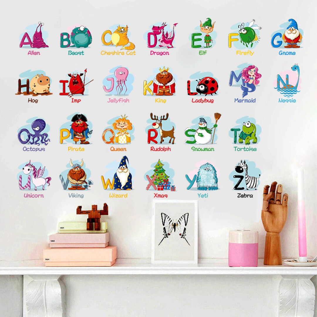 Cute Alphabet Nursery Kids Baby Wall Decals / Wall Stickers Aw6221free ...