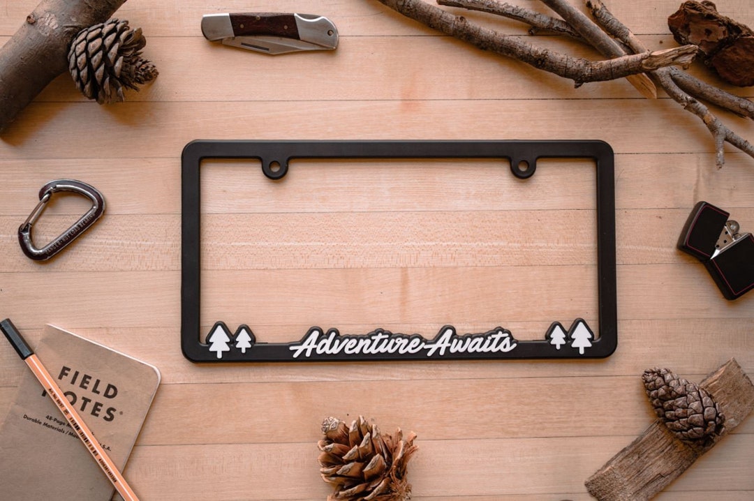License Plate Frame "adventure Awaits" by Wonder Plate Frames - Etsy