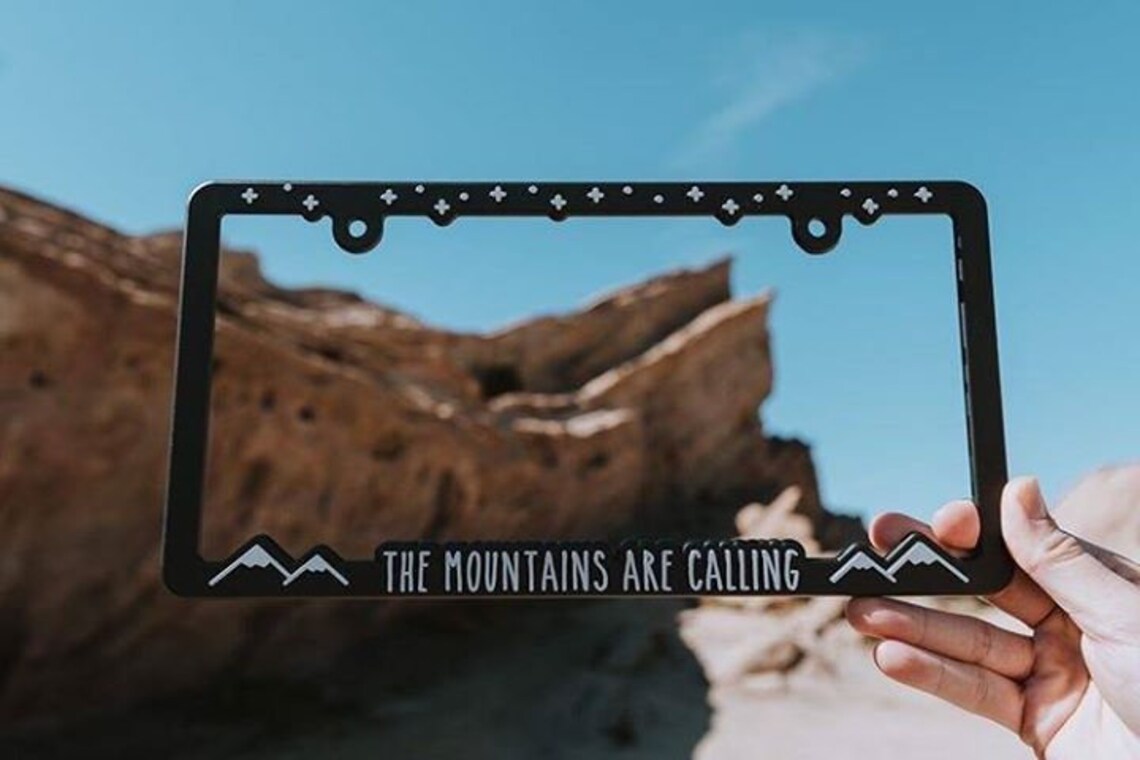 Mountains Are Calling License Plate Frame Slimline Design | Etsy