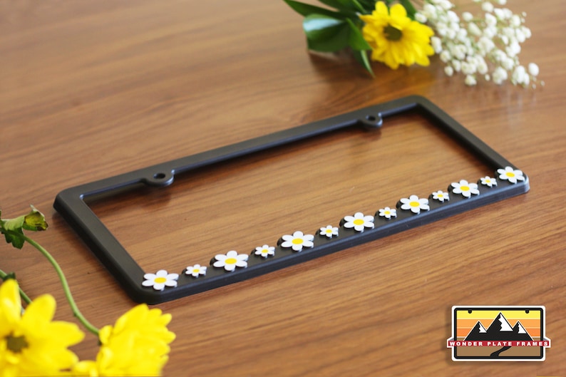 Cute Daisy License Plate Frame Flower Plate Cover / Girly Car Accessory ...